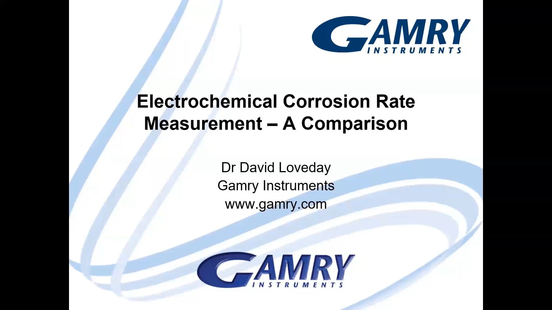 Video Support Series on Gamry Electrochemical Instruments Gamry Instruments