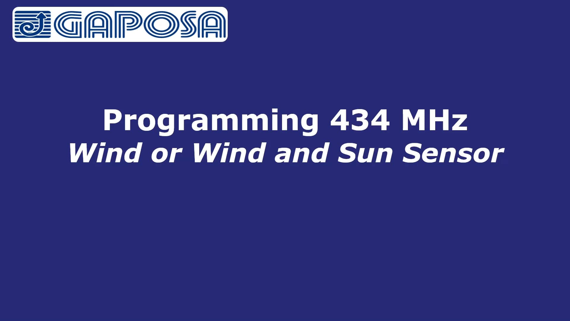 GAPOSA Radio 434 Mhz - Wind, and Wind and Sun Sensor Setup on Vimeo