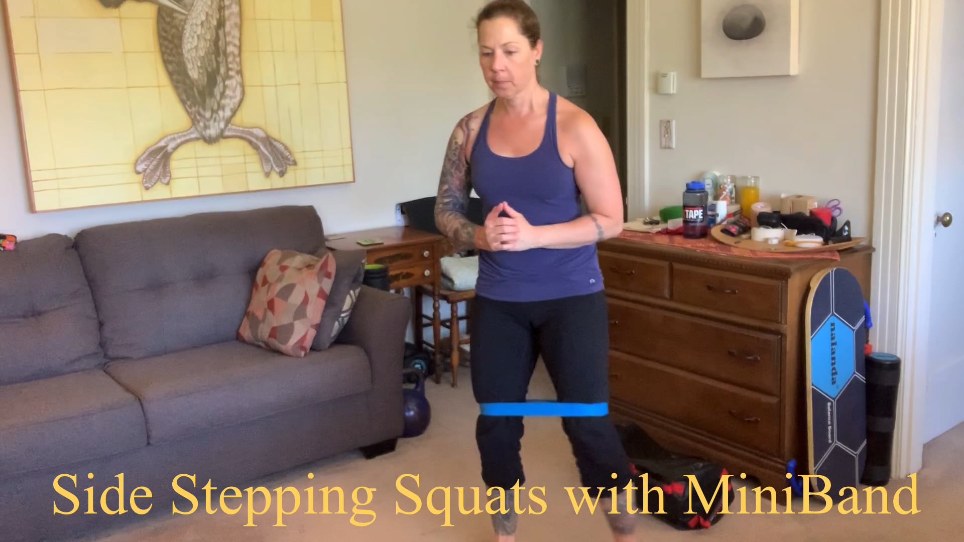 Side Stepping Squats with MiniBand on Vimeo