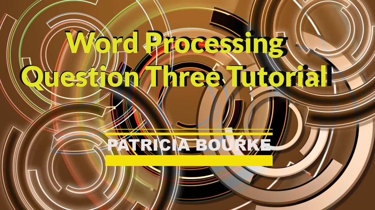 Word Processing Question Three Tables Tutorial