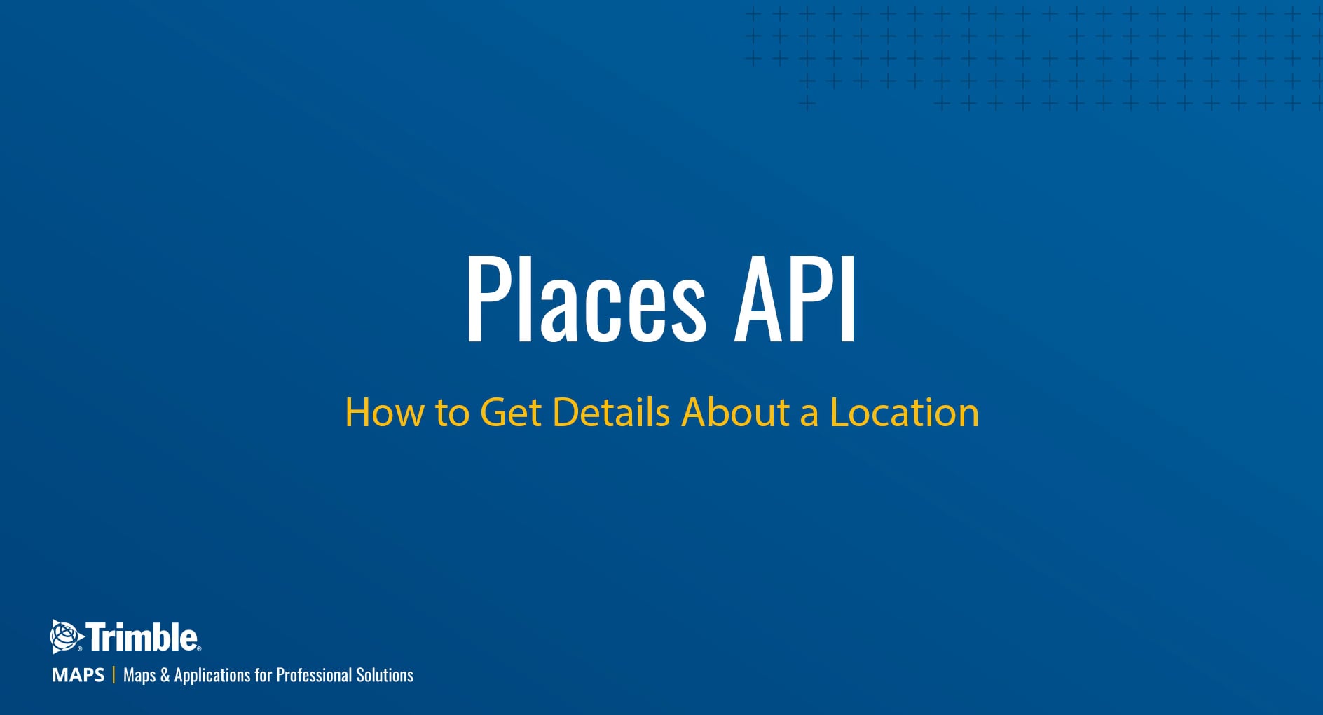 Trimble MAPS Platform - Trimble MAPS Places API on Vimeo