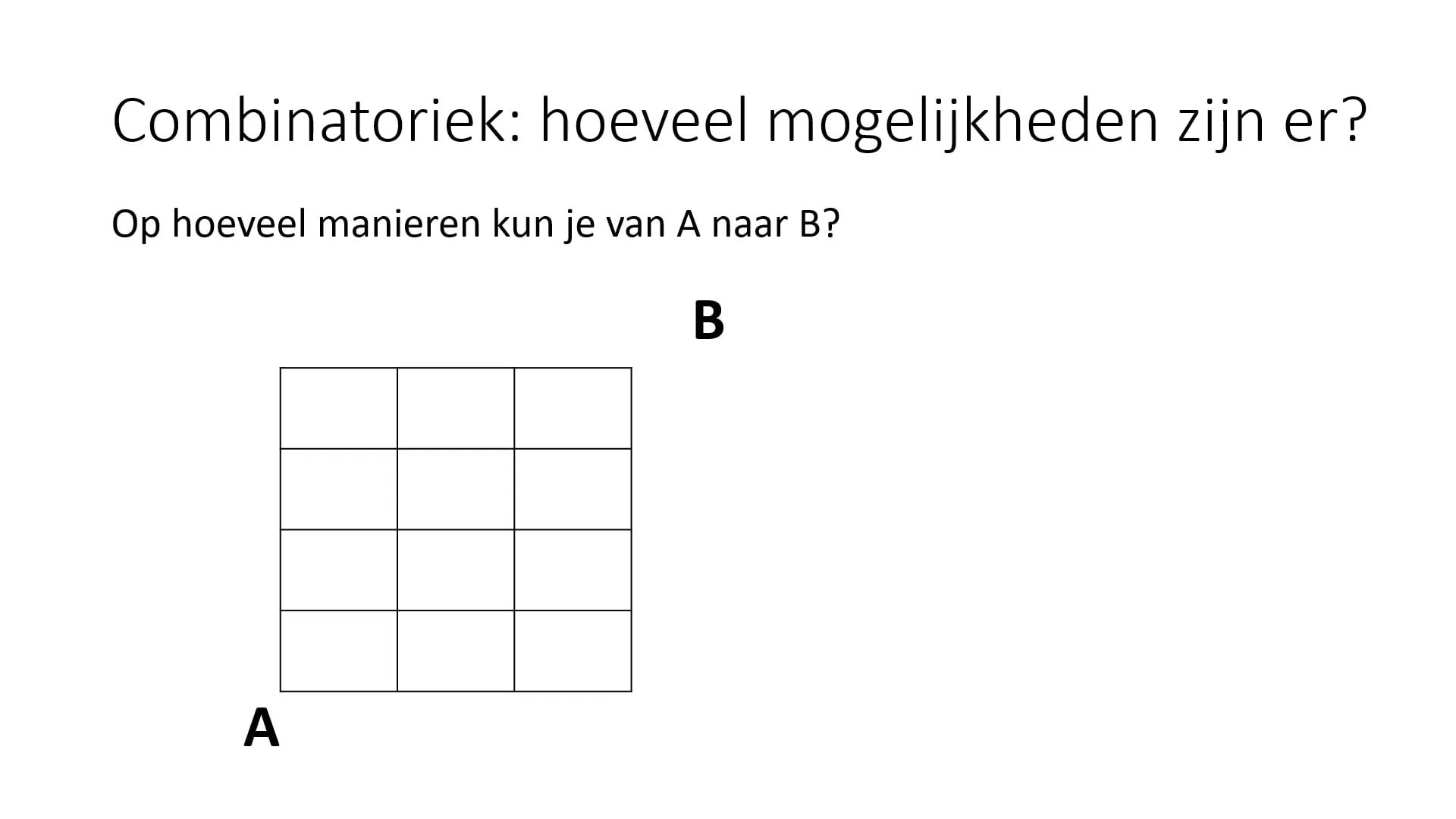 Combinatoriek - hoeveel manieren van A naar B on Vimeo