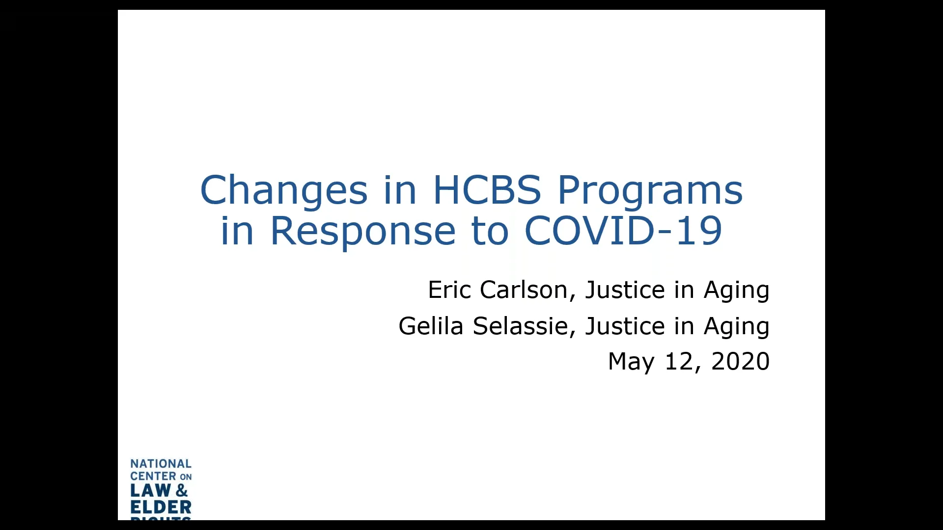 Free Webcast: Changes in HCBS Programs in Response to COVID-19 on Vimeo