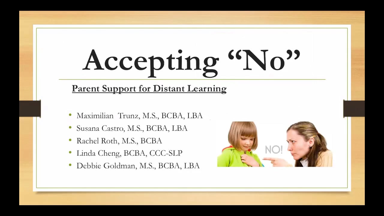 Parent Training: Accepting NO on Vimeo