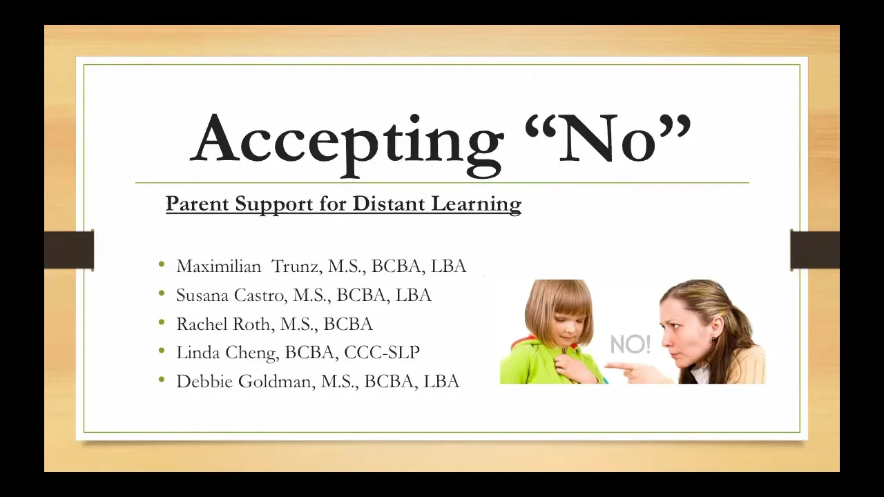 Parent Training: Accepting NO