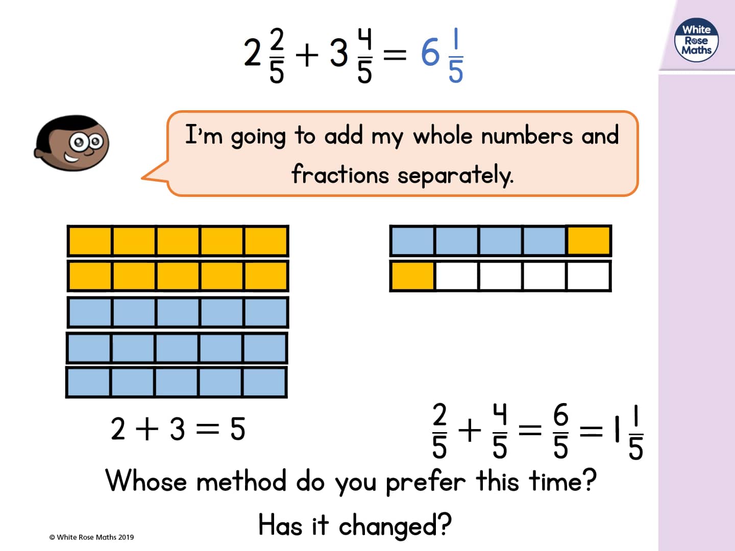 Year 5 - Week 5 - Lesson 3 - Add mixed numbers on Vimeo