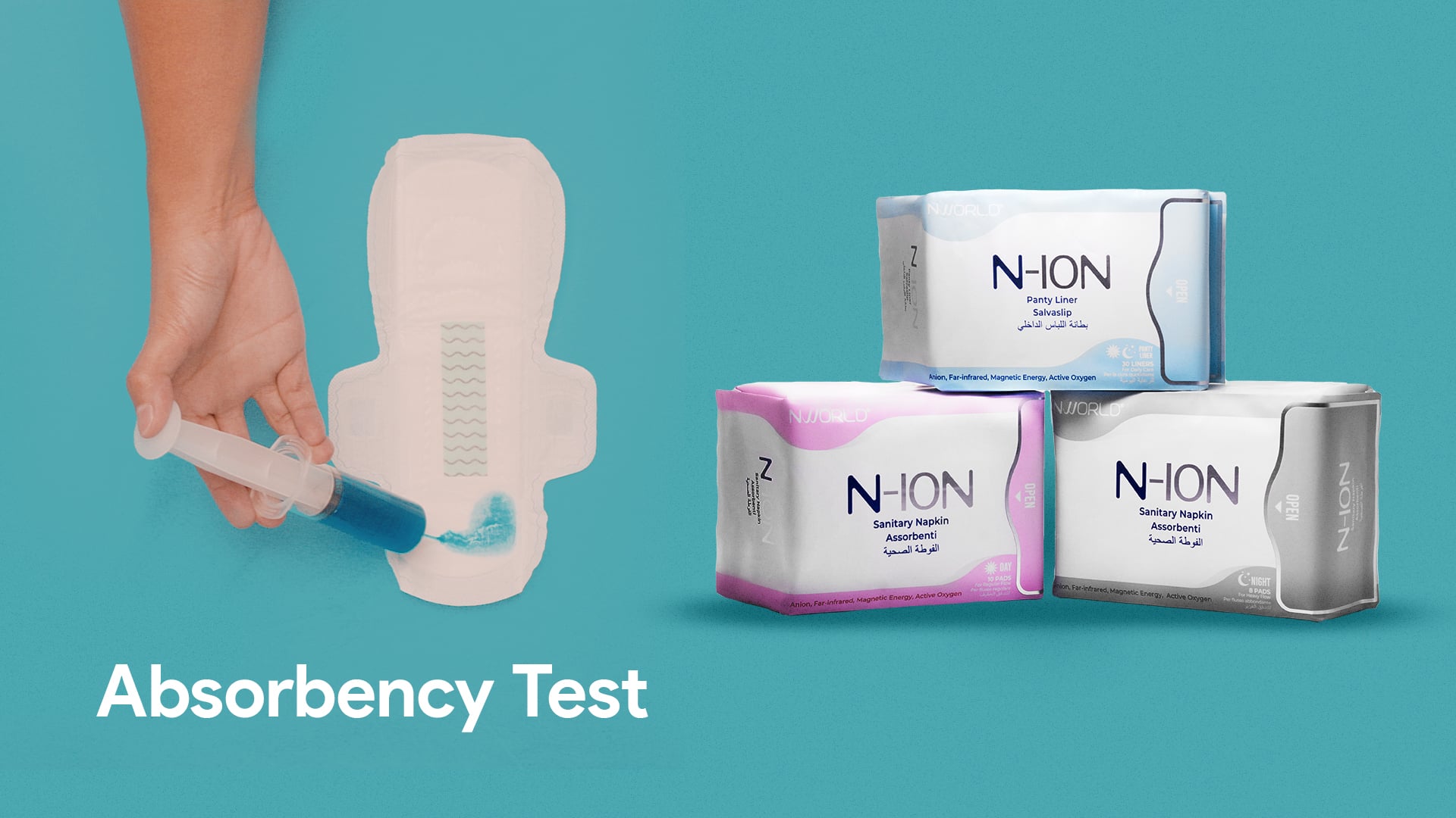 N-ION Sanitary Napkin - Absorbency Test on Vimeo