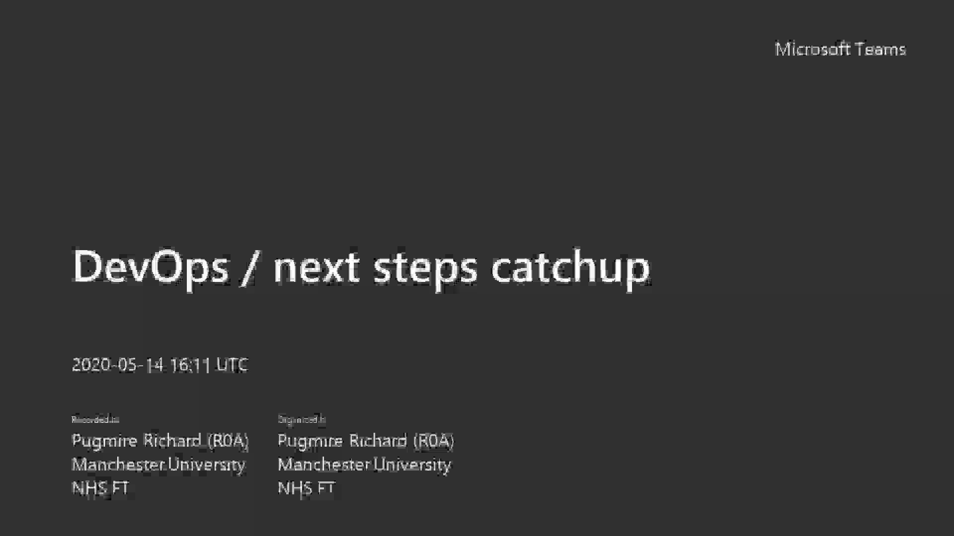 DevOps next steps catchup - 14-05-2020 on Vimeo