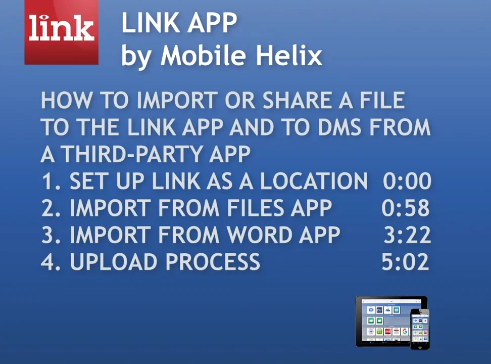 LINK App - iManage® How-to Videos & Tips - LINK App: How to Import a File to LINK or DMS 8:02 on ...