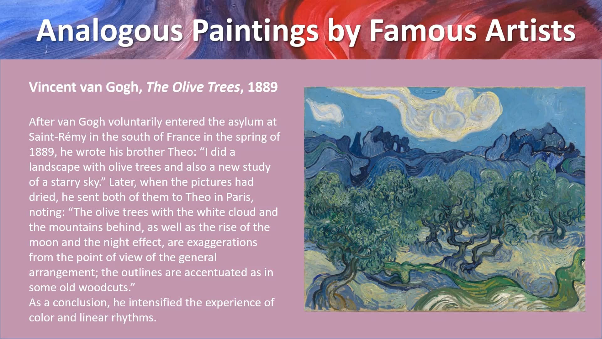 Grade 8 - Art - Project 6 - Analogous Colors on Vimeo