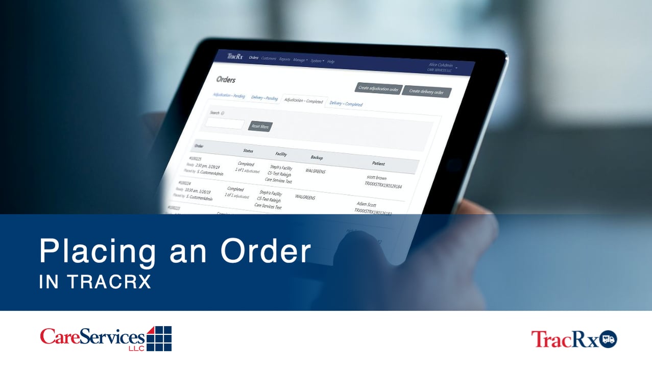 Placing an Order in TracRx on Vimeo