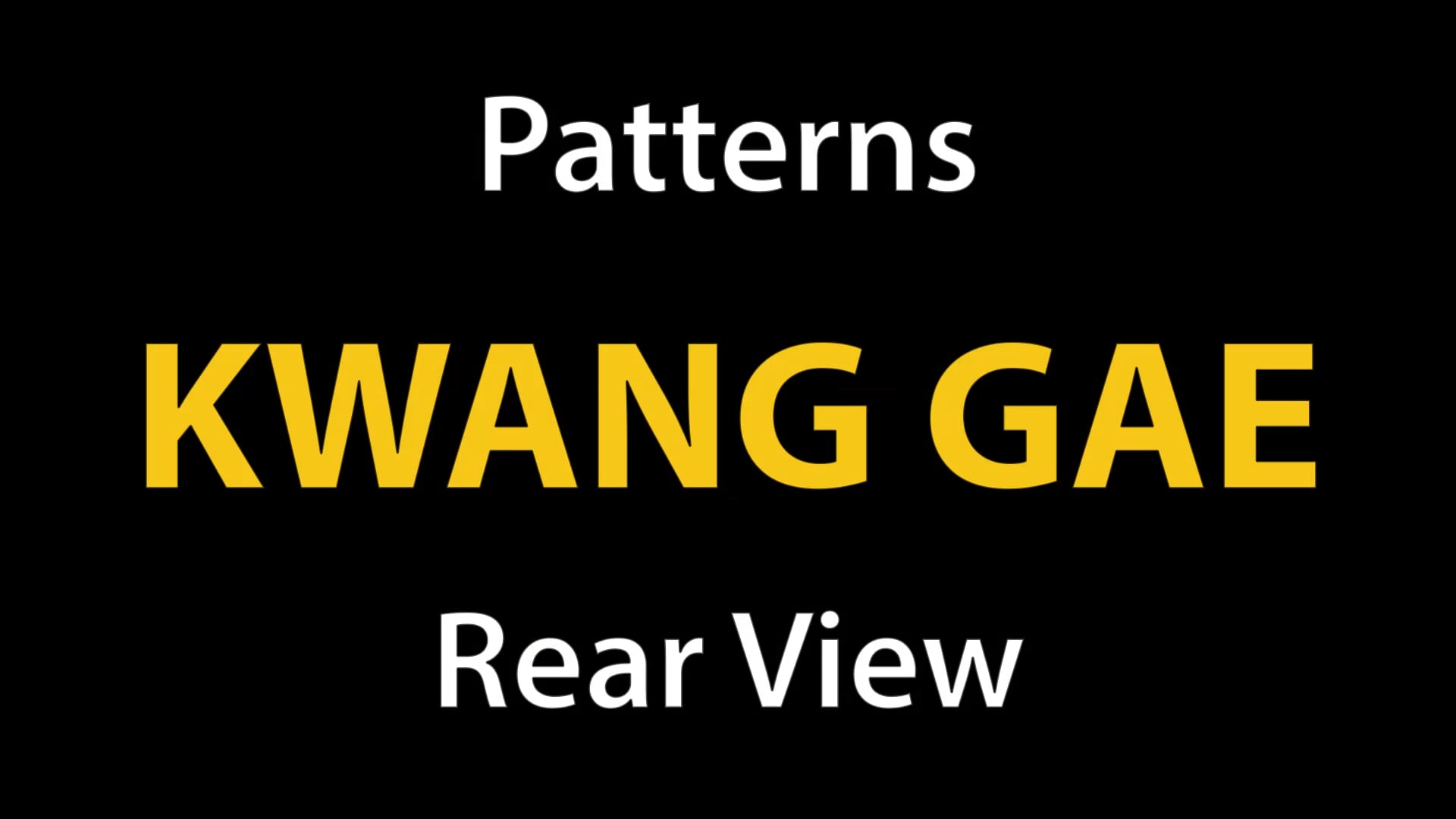 Kwang Gae (Rear View) on Vimeo