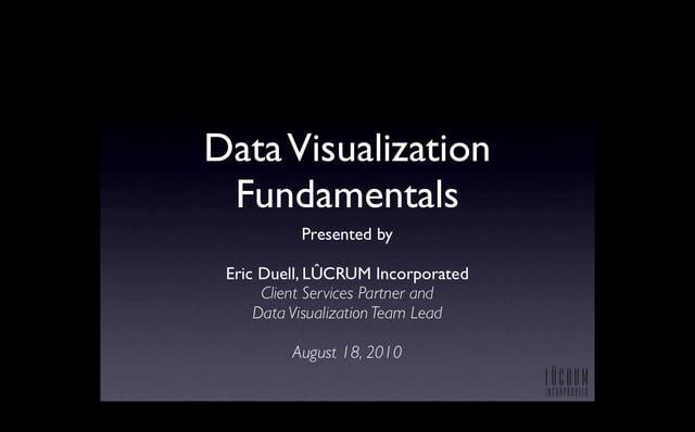 Data Visualization Fundamentals on Vimeo