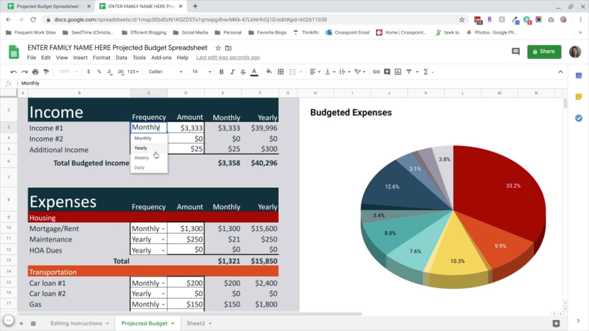 How to use this budgeting sheet on Vimeo