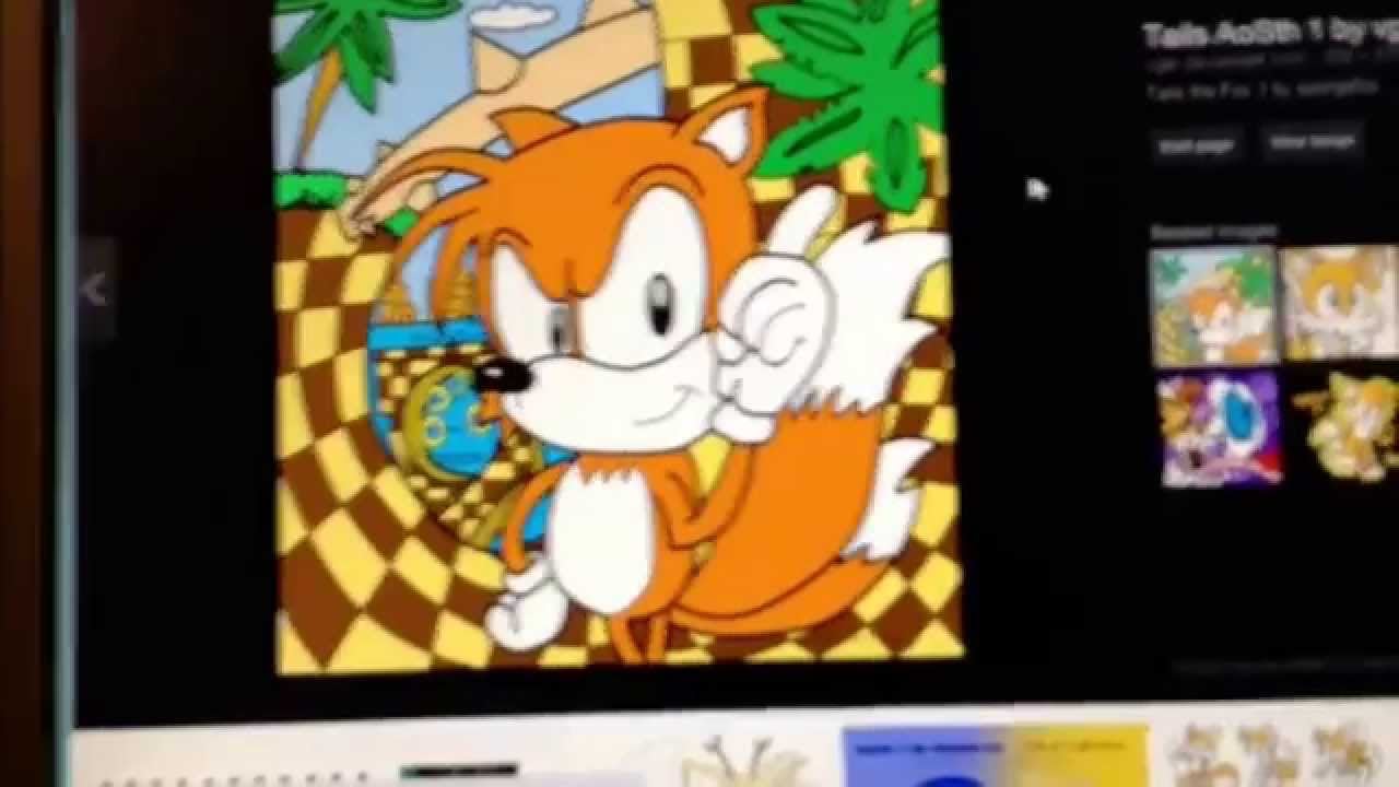 Nickelodeon movies logo tails has one are on the hip and his legs are ...