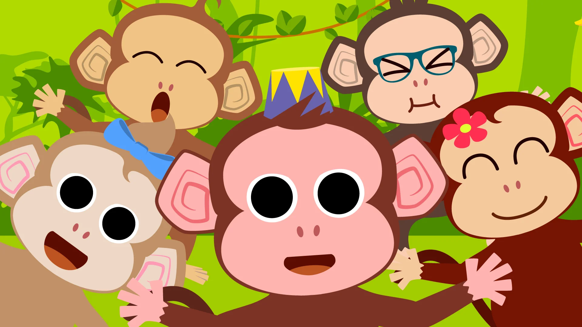 5 Little Monkey Clipart