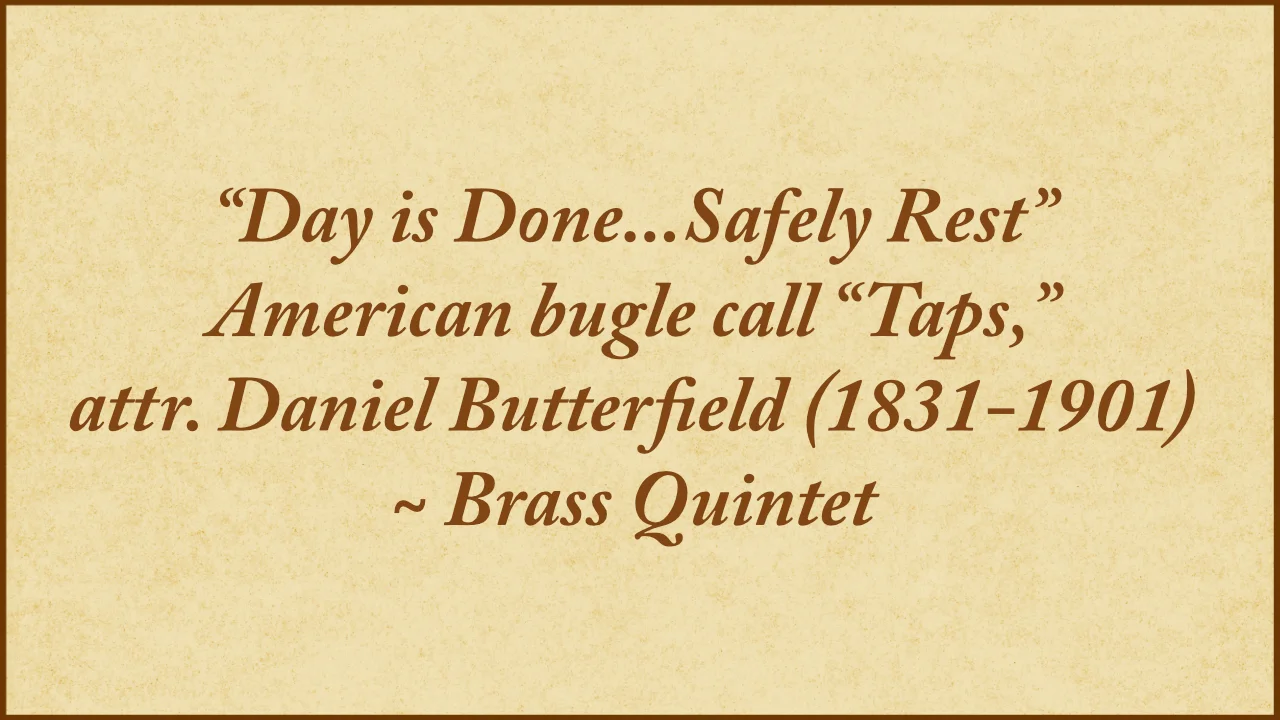 Taps — American bugle call harmonized and arranged for brass quintet on ...