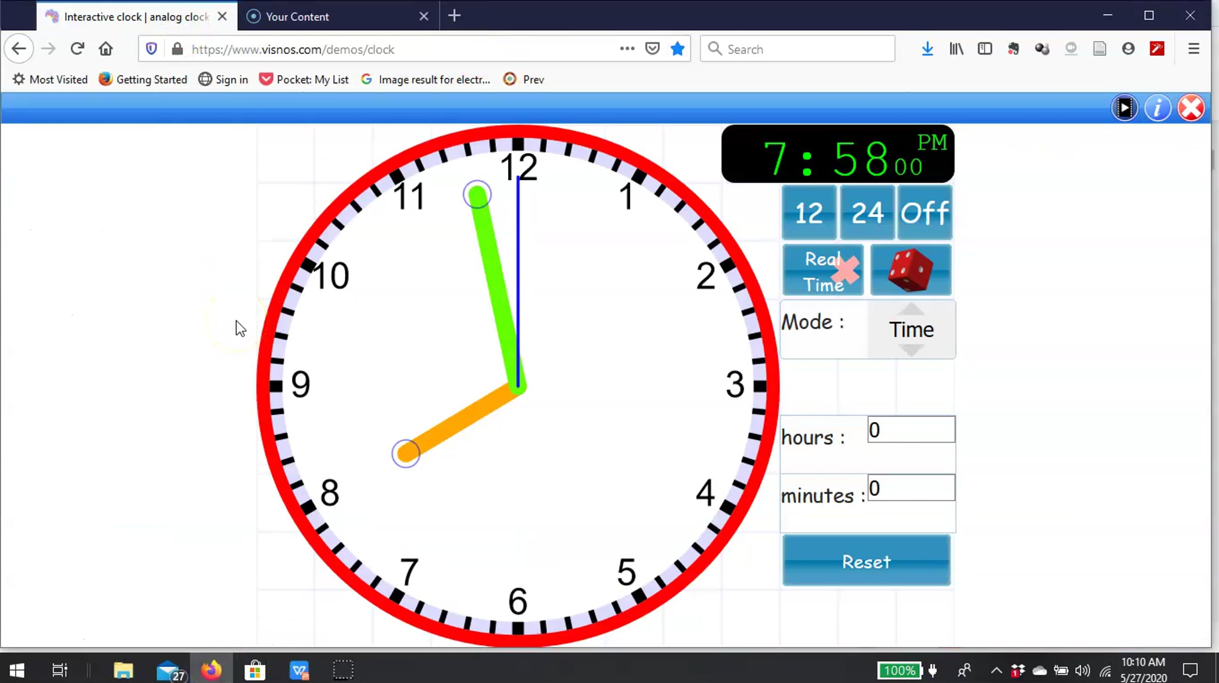 The Digital Time & Visnos Clock (Game)