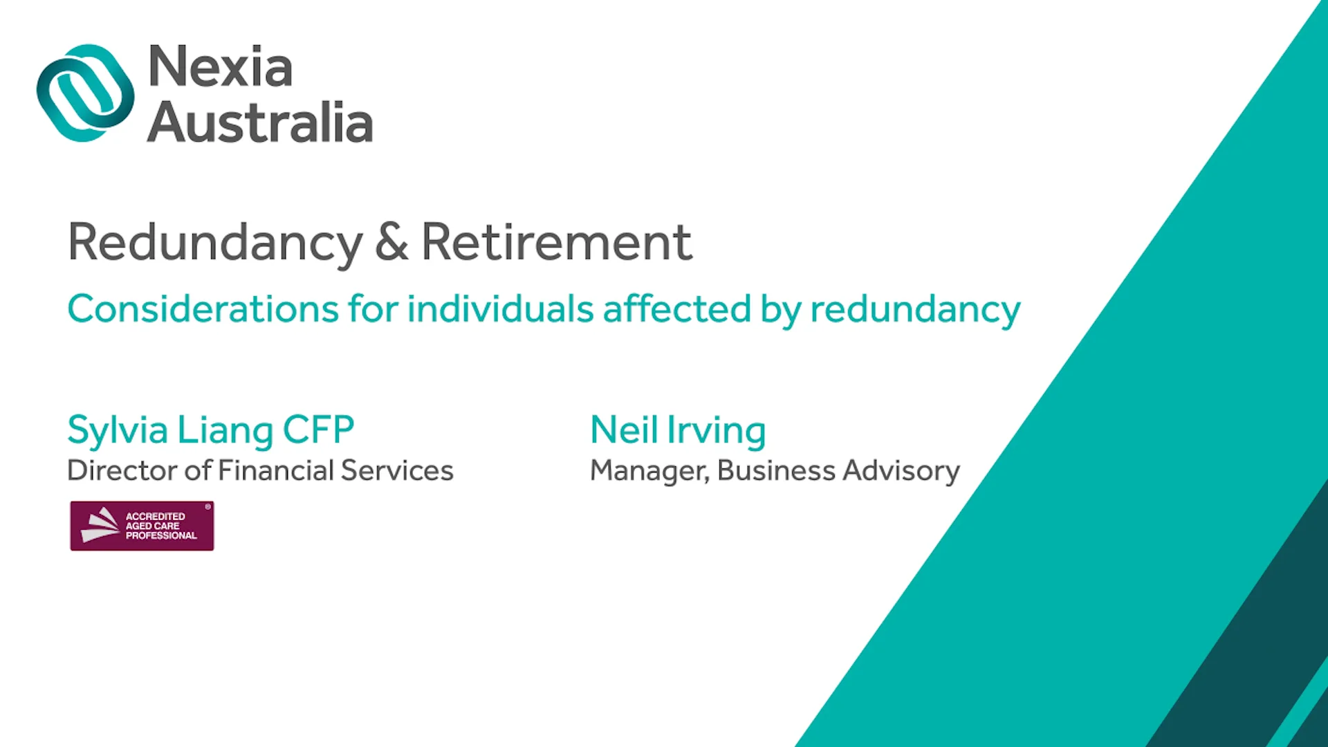 Redundancy and Retirement Webinar Recording on Vimeo