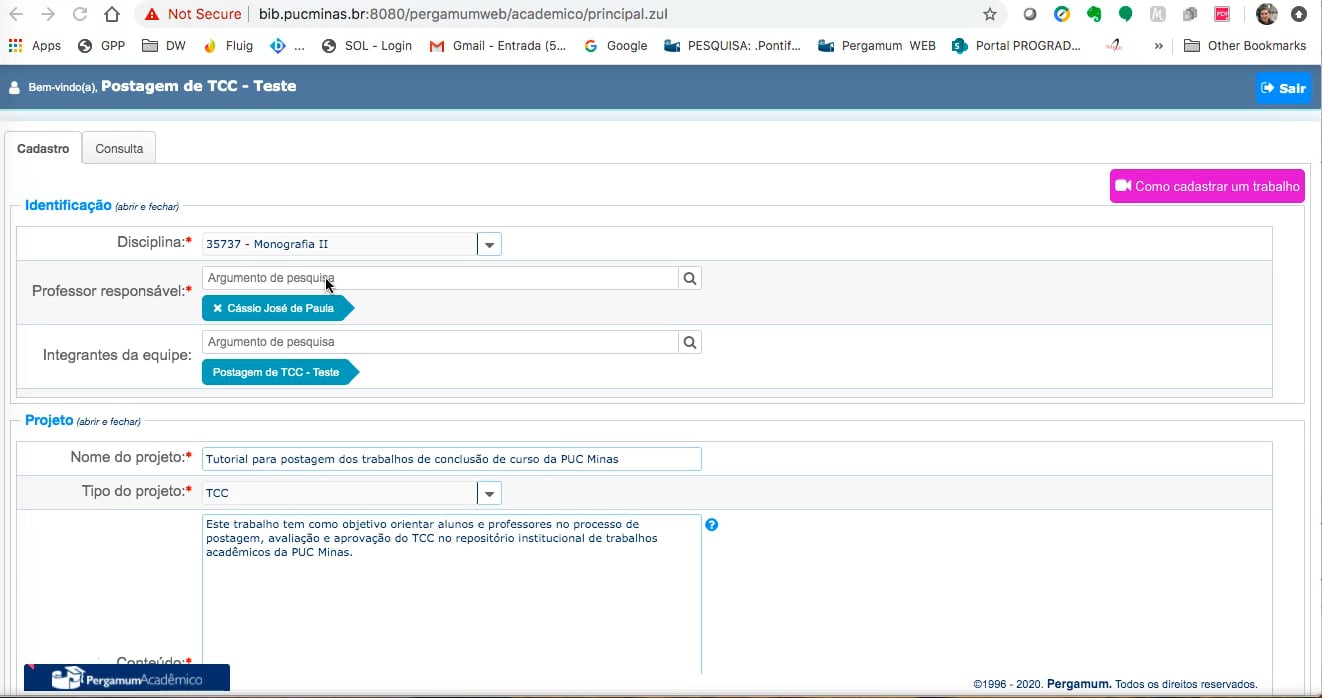 TCC - Cadastro pelo aluno utilizando o sistema Pergamum on Vimeo