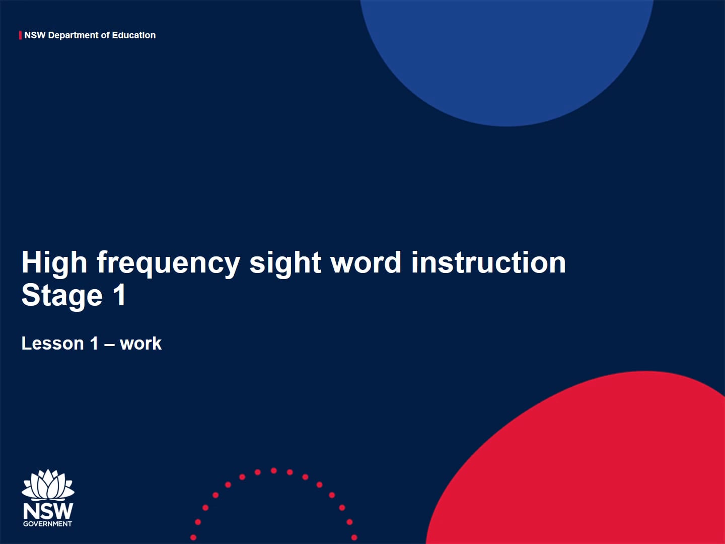 High frequency sight word instruction Stage 1 – Lesson 1 – work on Vimeo