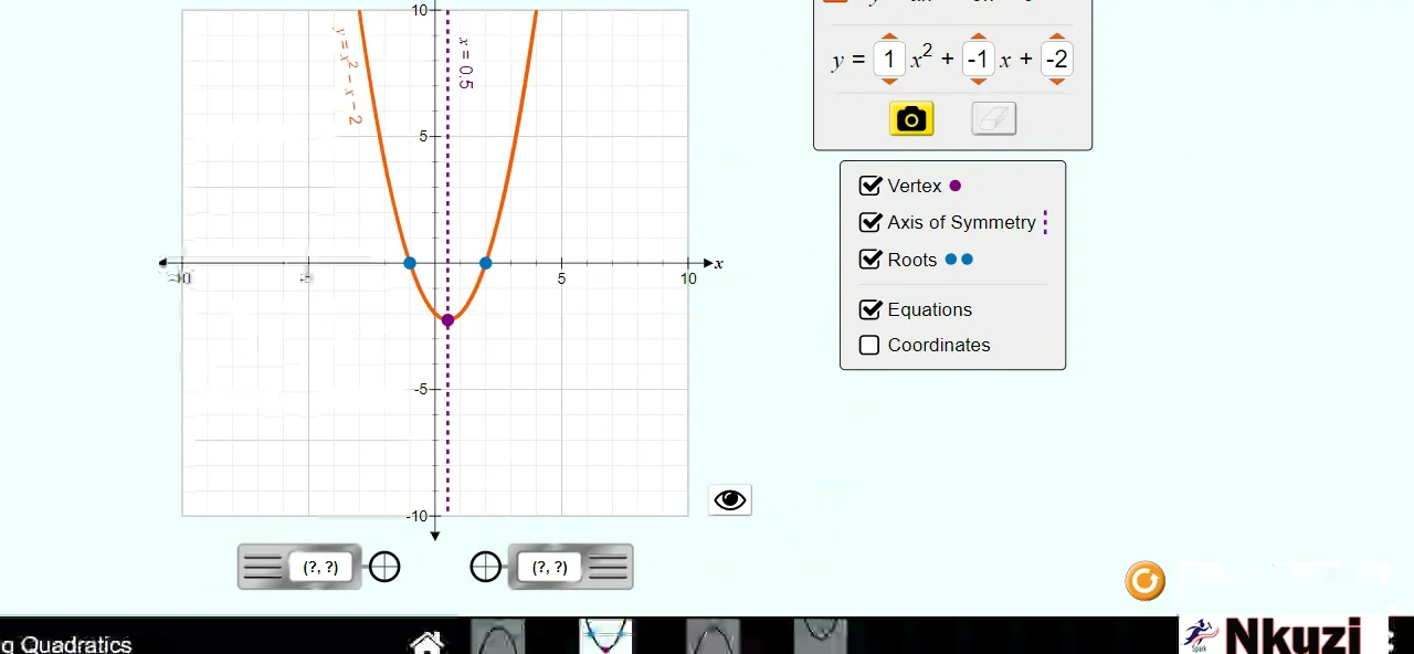 Example of Quadratic Equation Solution using Graphical Method on Vimeo