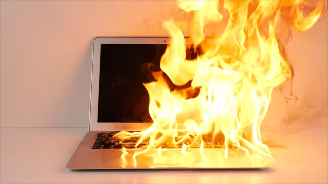 Laptop On Fire
