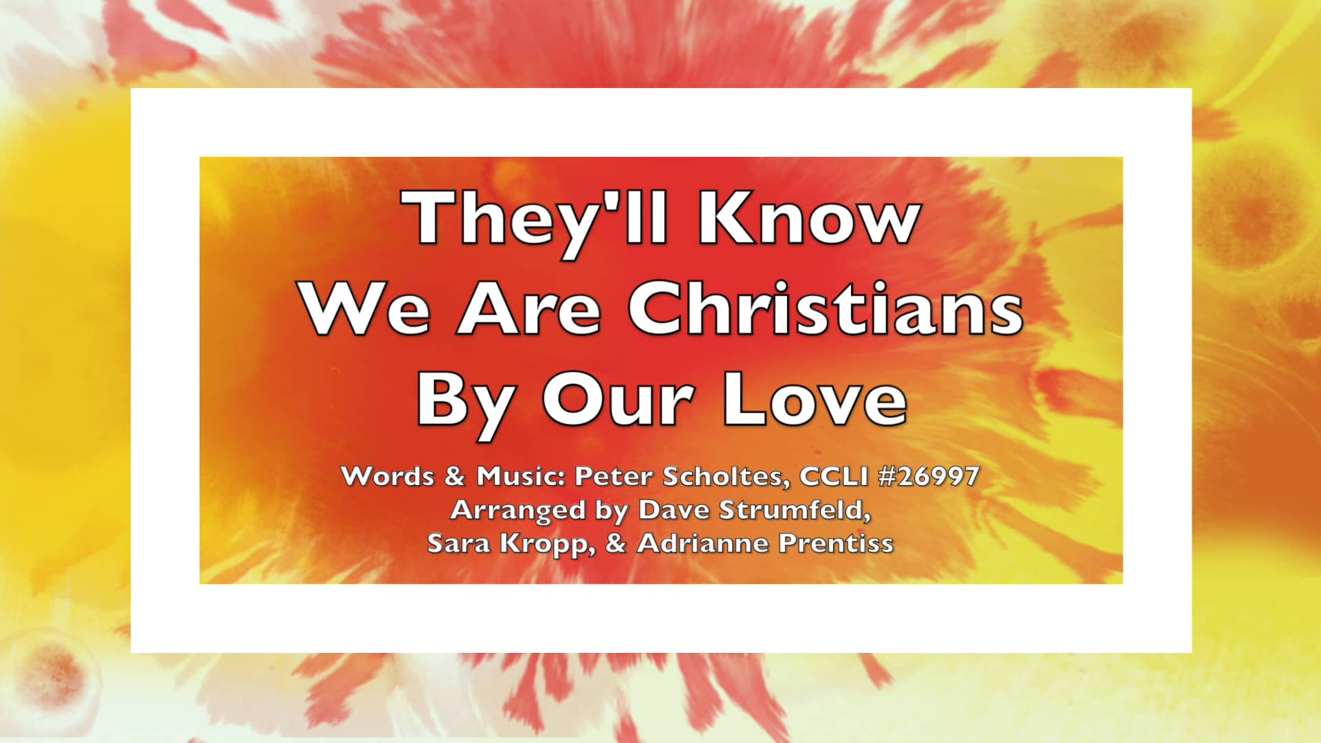They’ll Know We Are Christians By Our Love on Vimeo