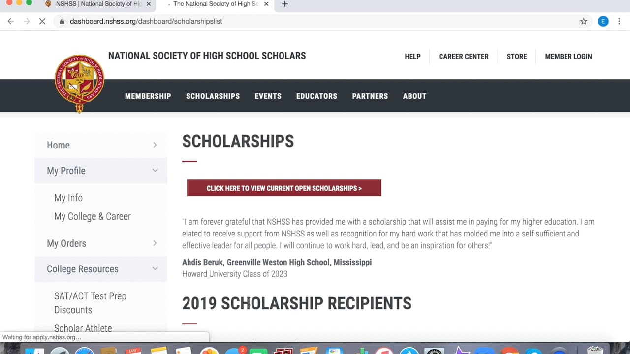 NSHSS Member Dashboard Video on Vimeo