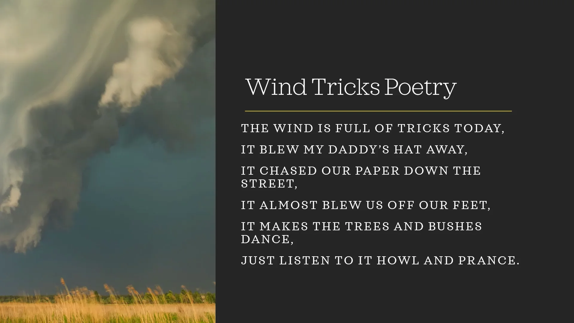 Wind Tricks Poem - read by Grace K