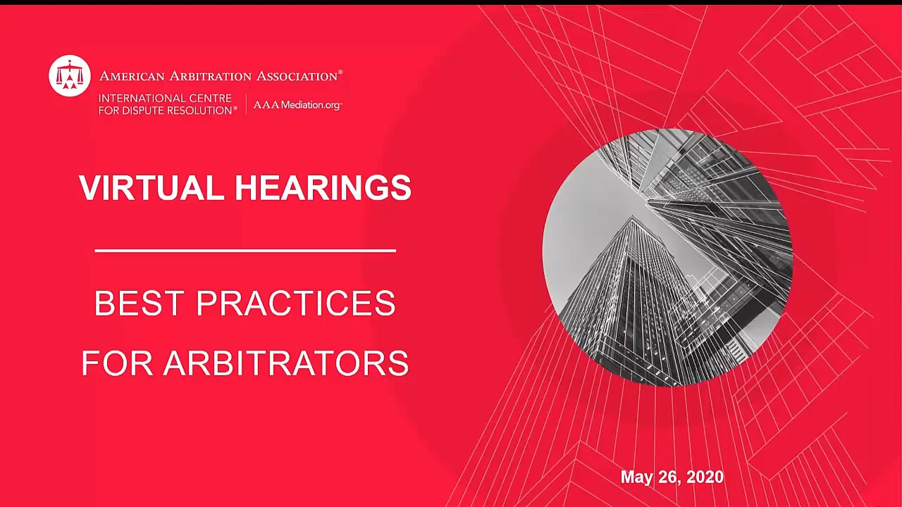 Virtual Hearing - Best Practices for Arbitrators Zoom Functionality ...