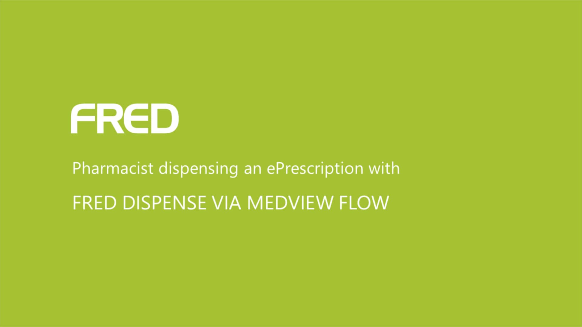 Pharmacist dispensing an ePrescription with Fred Dispense via MedView ...