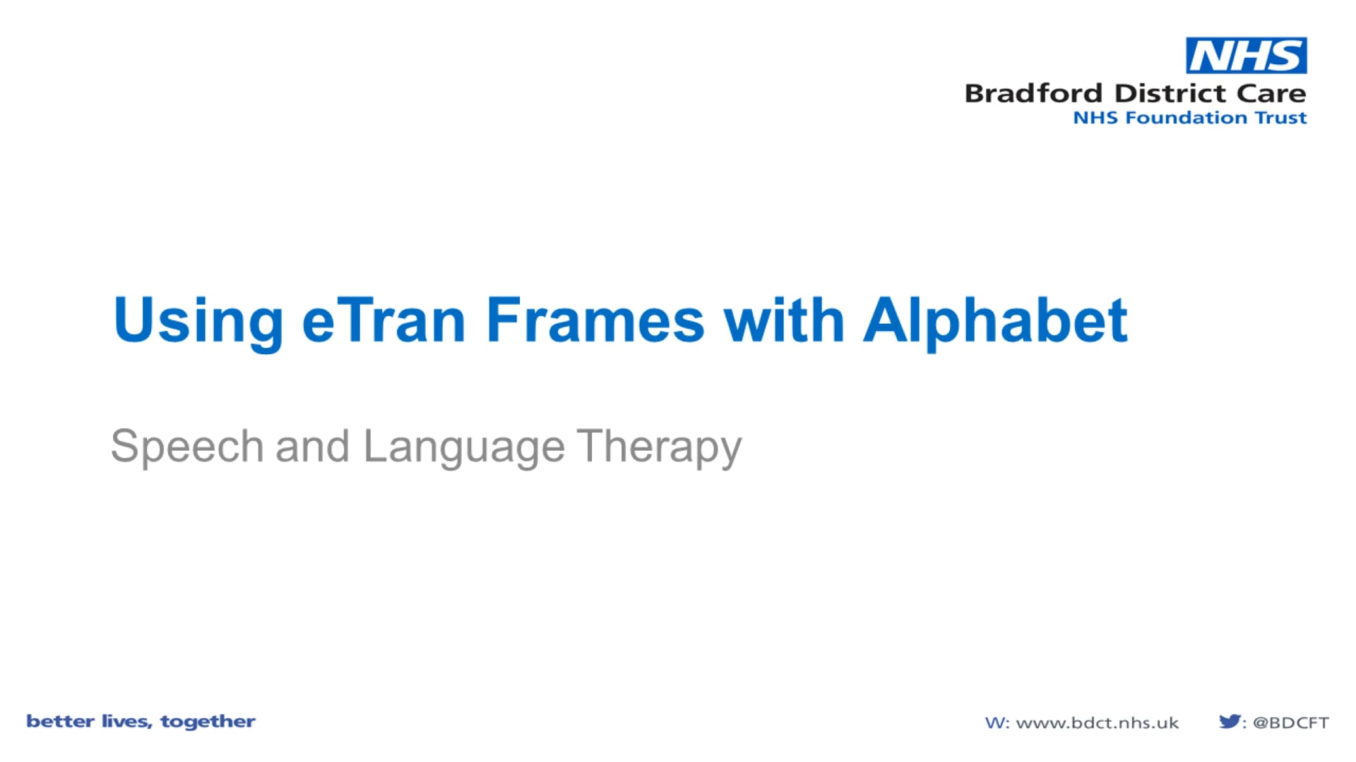 Using an eTran frame with the alphabet on Vimeo