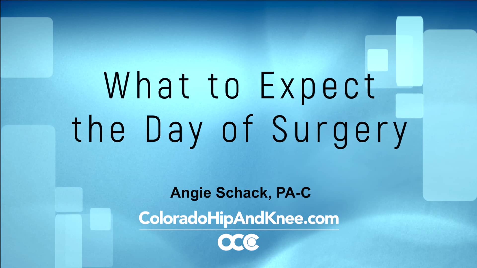 What to Expect the Day of Surgery on Vimeo