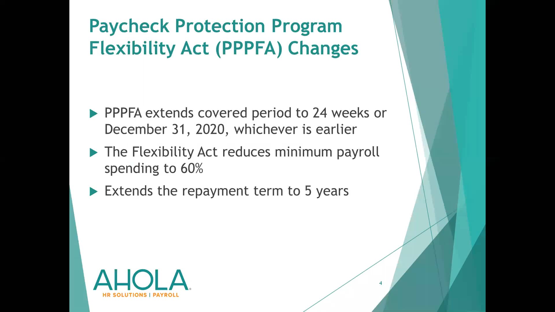 Paycheck Protection Program Flexibility Act (PPPFA) on Vimeo