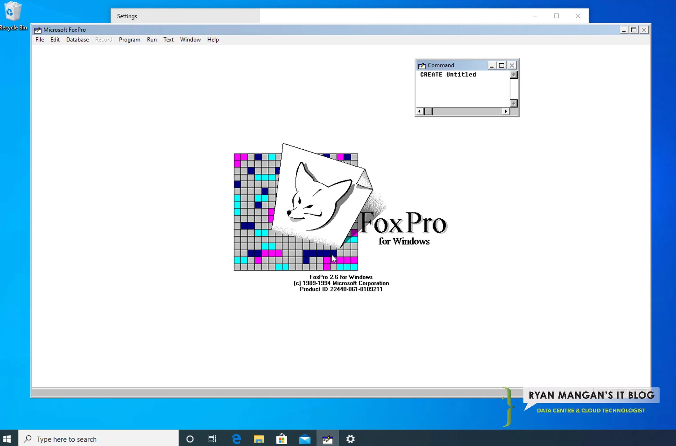 Foxpro 16 Bit on Windows 10 64x on Vimeo