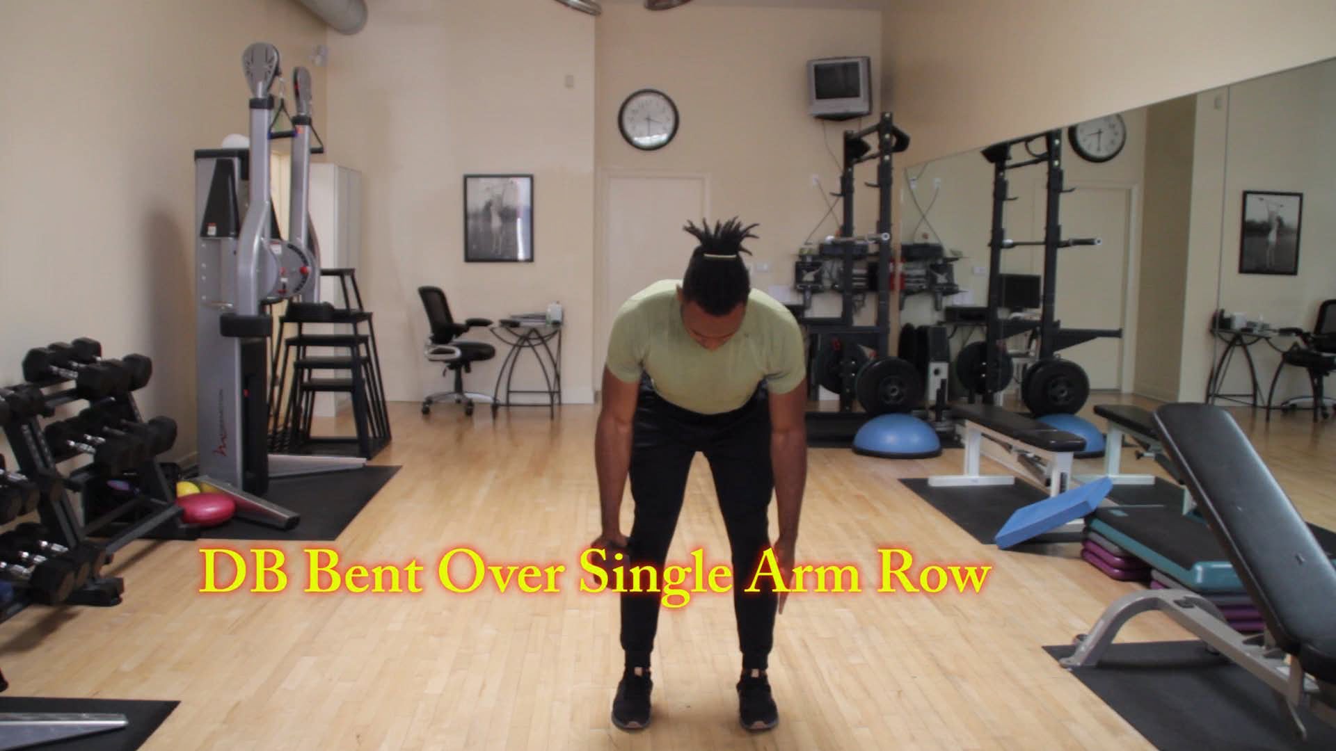 Dumbbell Bent Over Single Arm Row on Vimeo