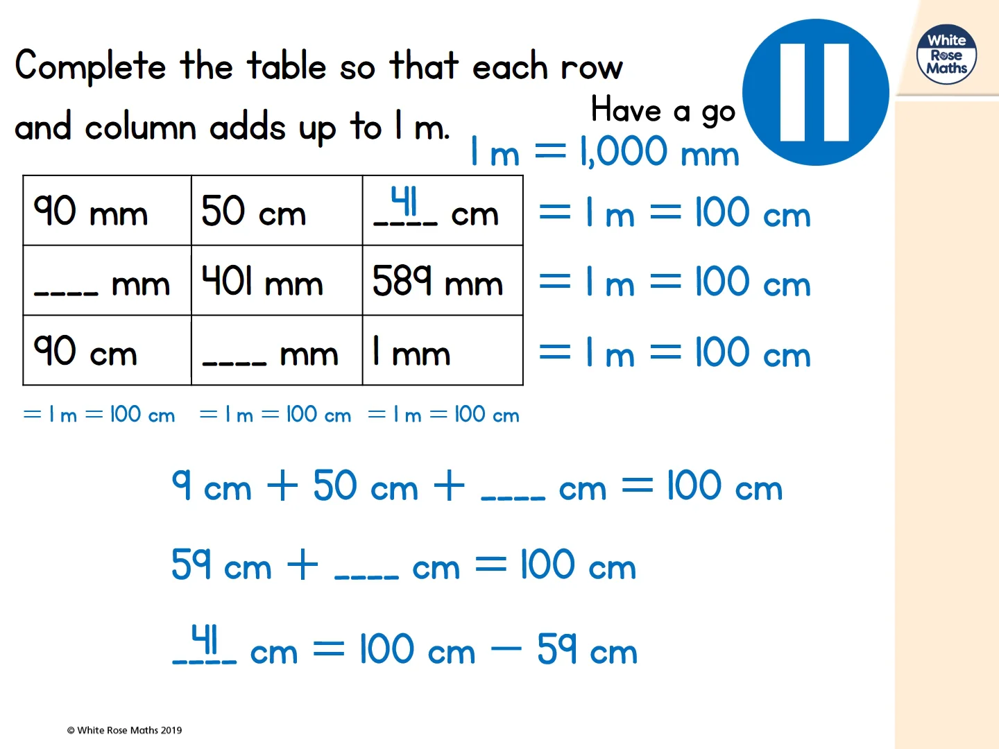 Year 3 - Week 8 - Lesson 2 - Subtract lengths on Vimeo