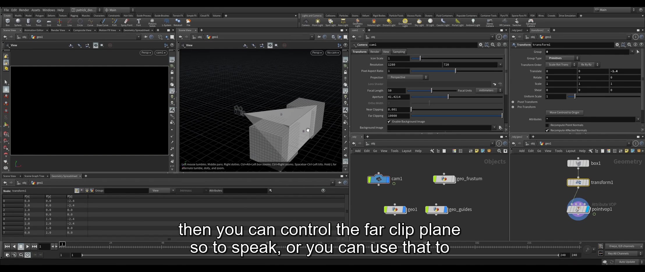 Creating a Camera Frustum in Houdini on Vimeo