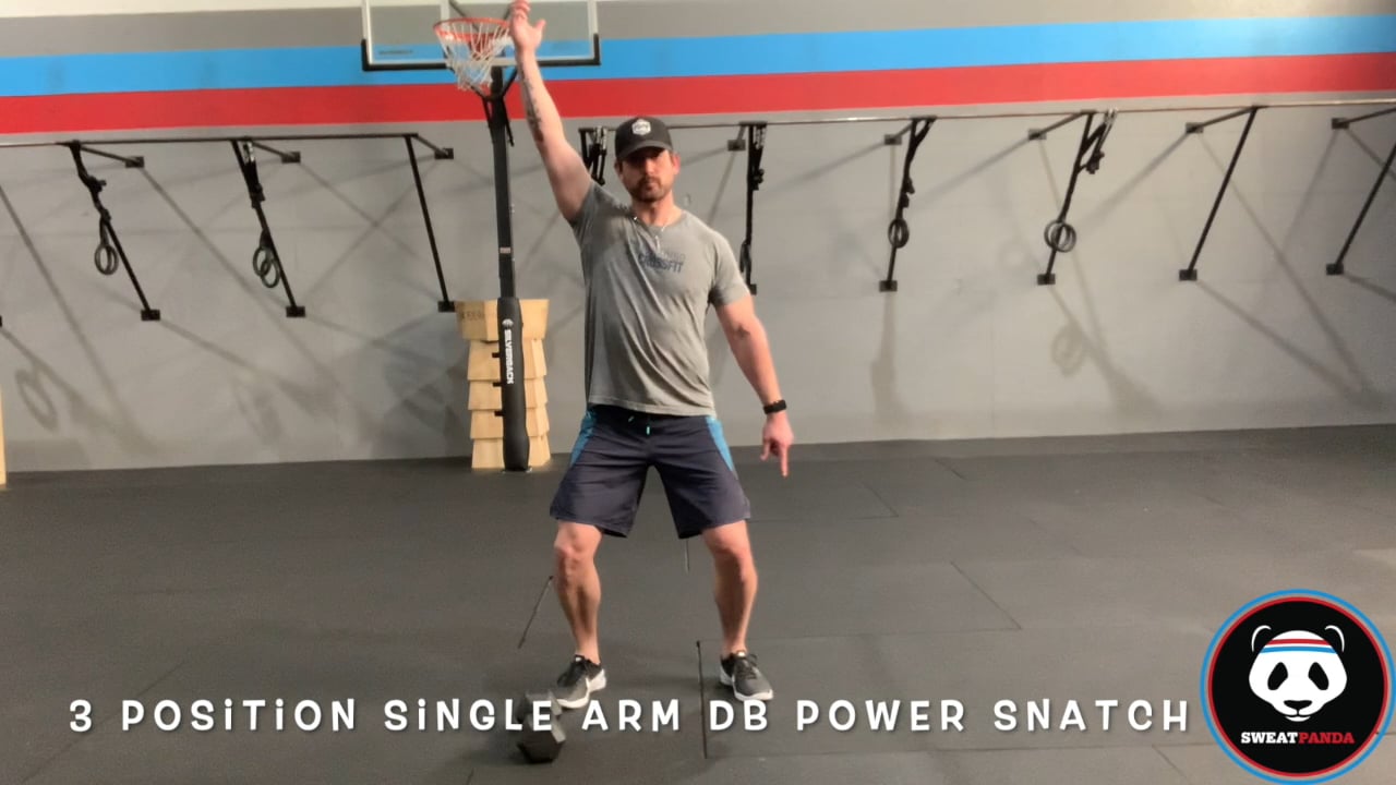 3 Position Single Arm Dumbbell Power Snatch on Vimeo