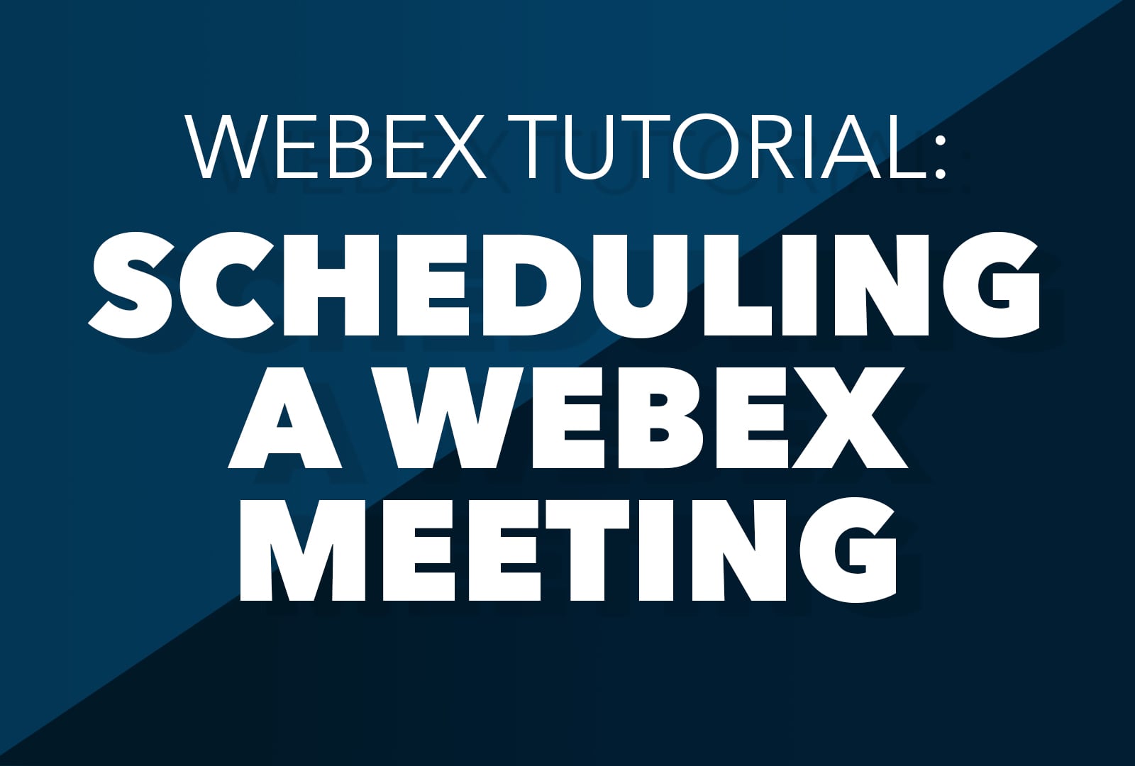 Webex Tutorial: Scheduling a Webex Meeting on Vimeo
