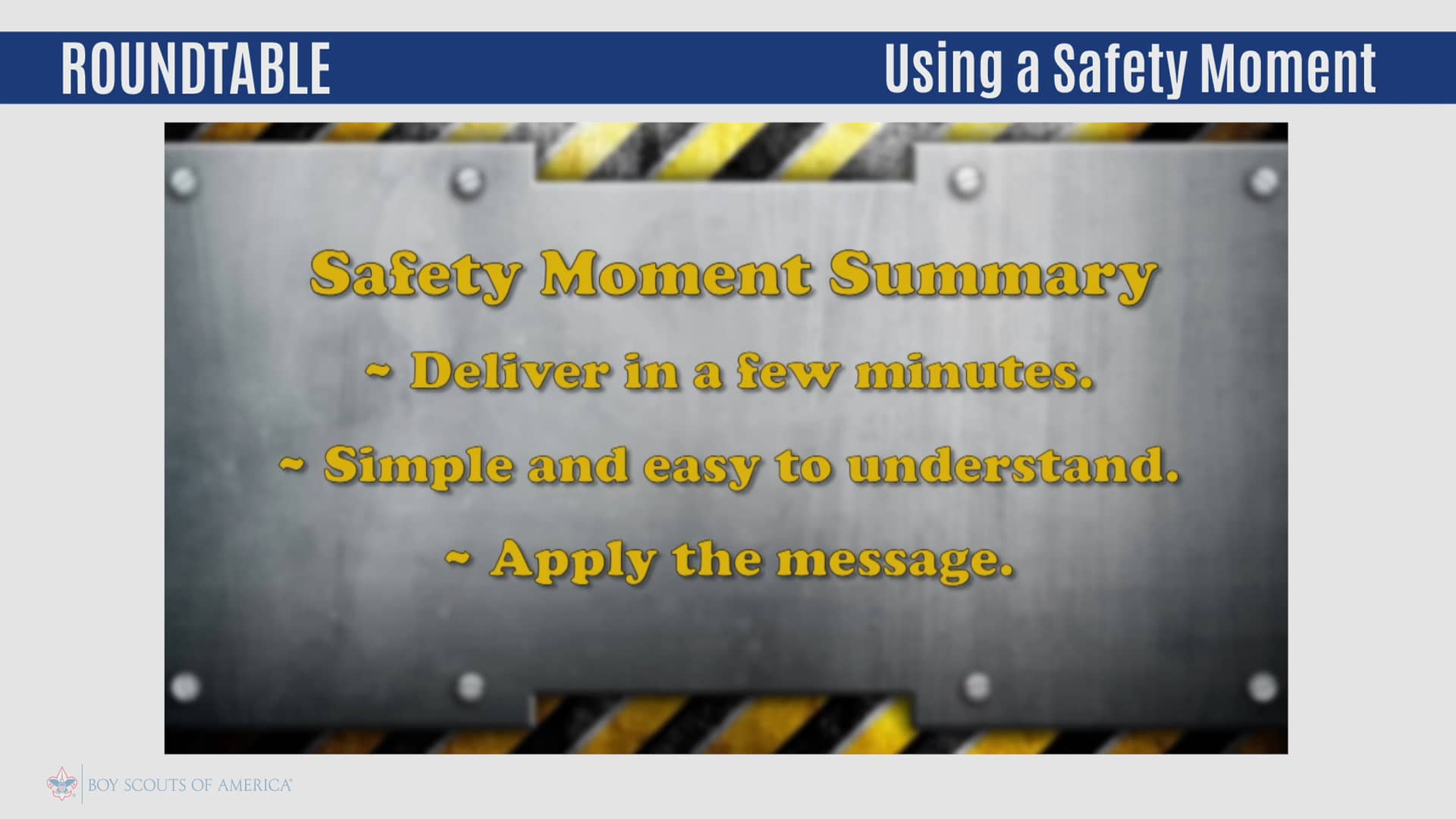 Safety Moment 1 on Vimeo
