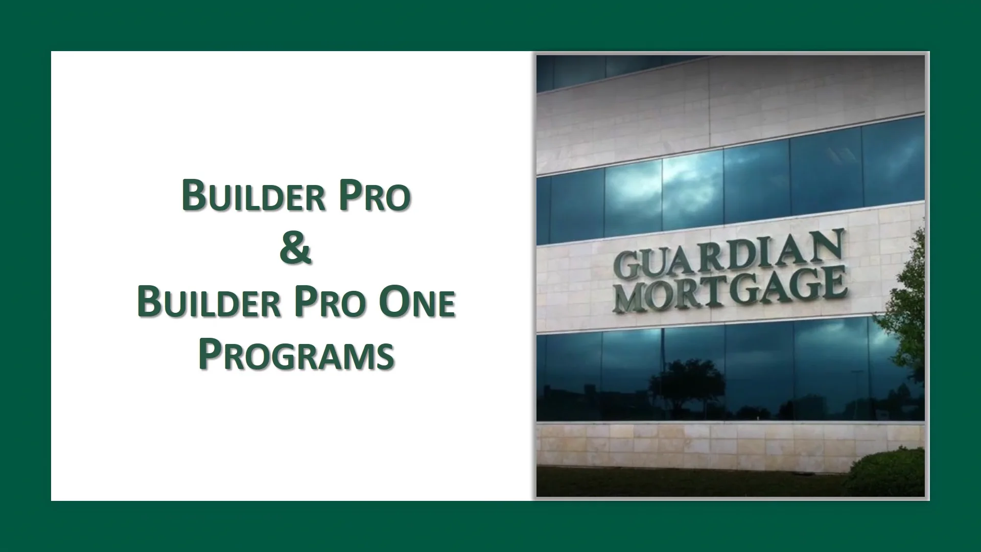 Builder Incentive Programs on Vimeo