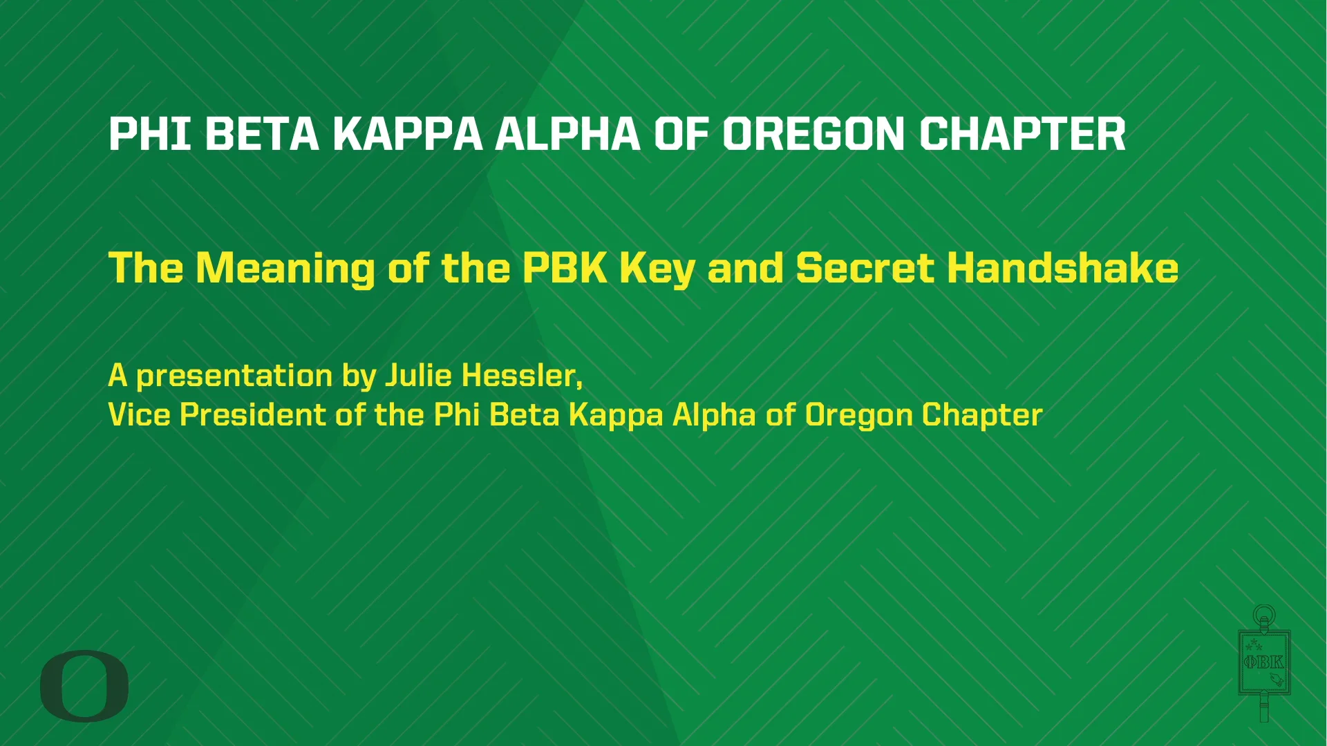Phi Beta Kappa Key and Secret Handshake