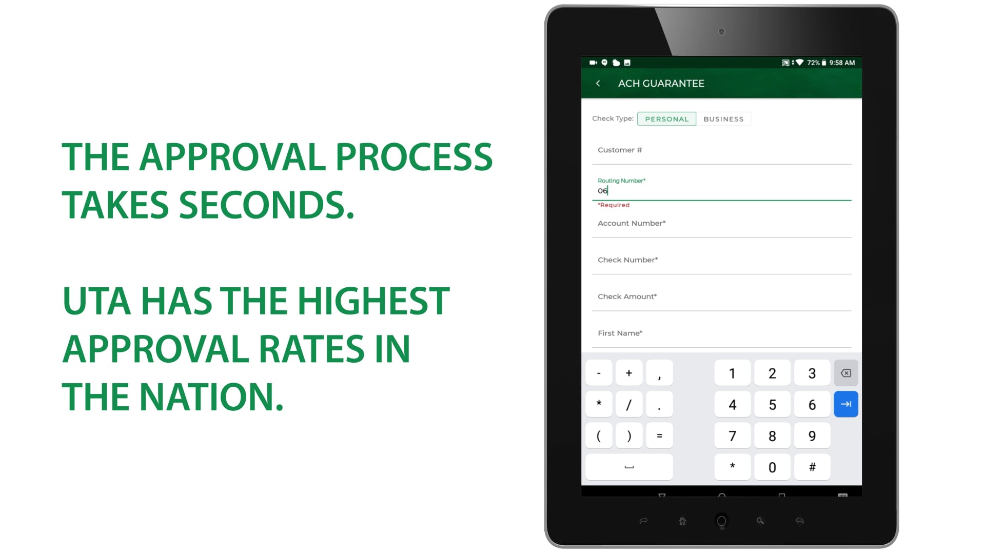 UTA Mobile App - ACH with Guarantee on Vimeo