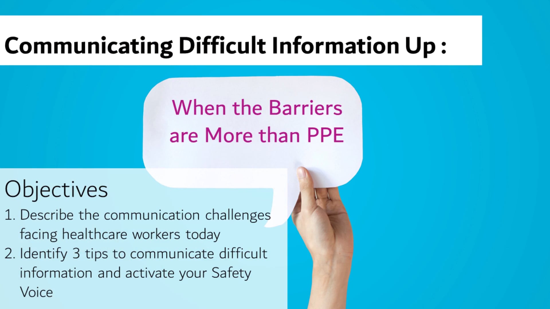 Communicating Difficult Information Up on Vimeo