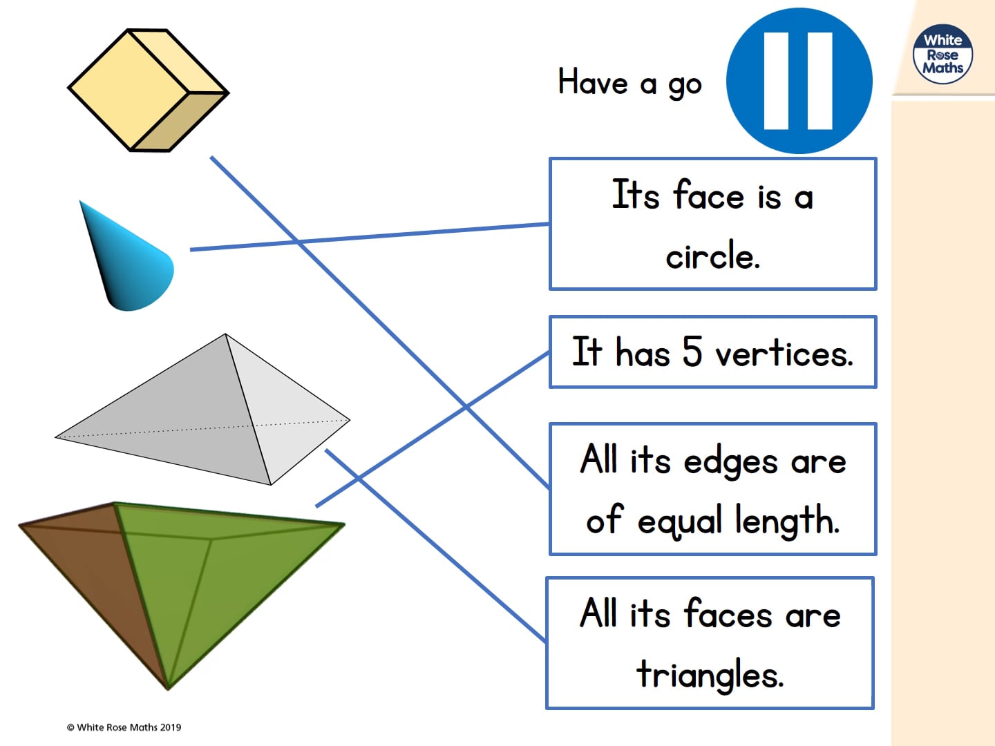 Year 3 - Week 10 - Lesson 3 - Recognise and describe 3D shapes on Vimeo