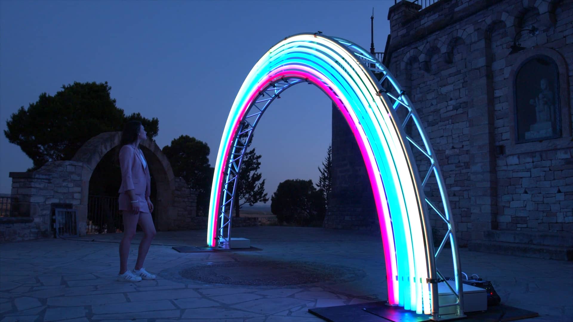 'ARCUS' Giant rainbow light installation by CALIDOS on Vimeo