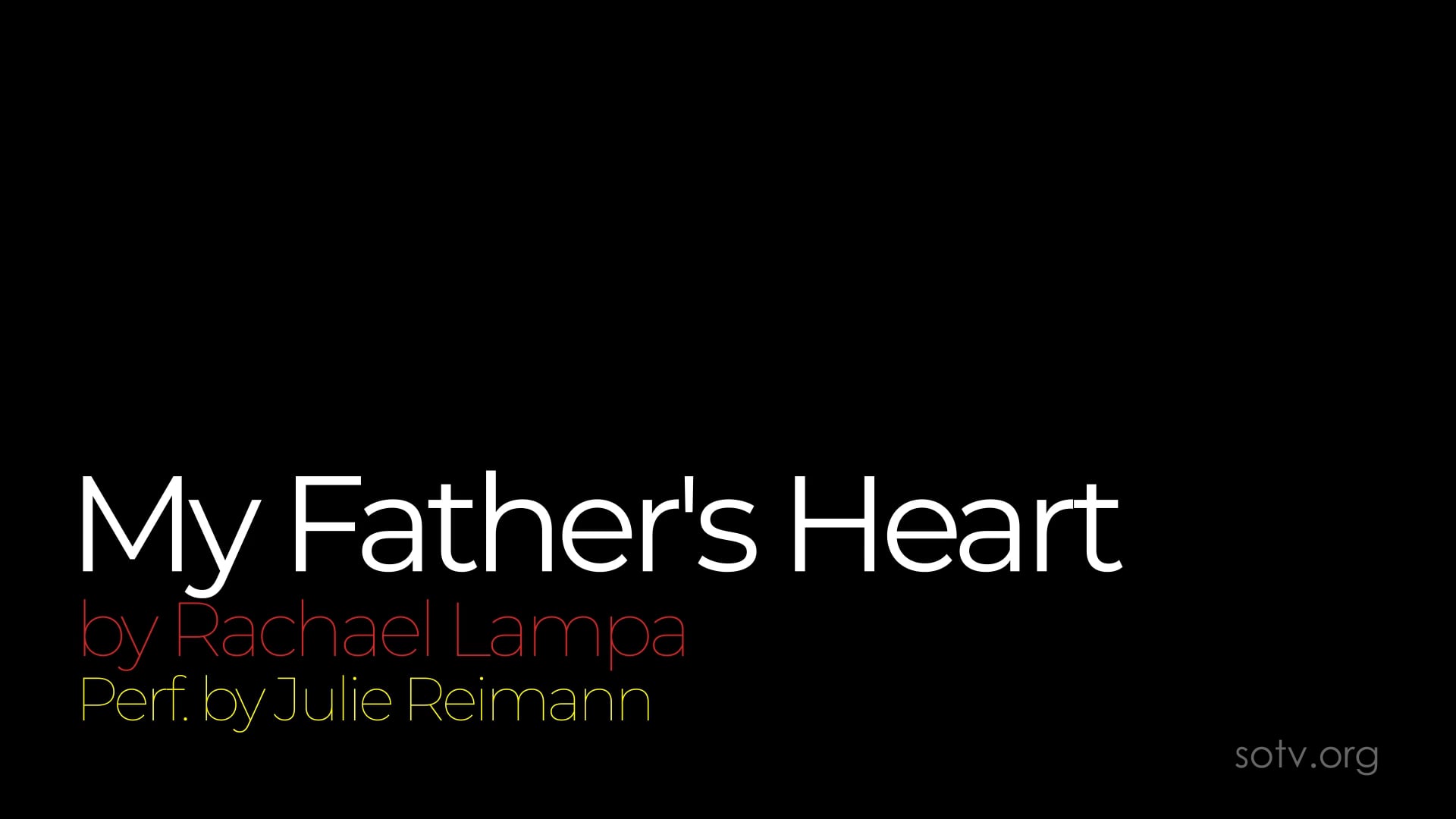 My Father's Heart | Perf. by Julie Reimann on Vimeo