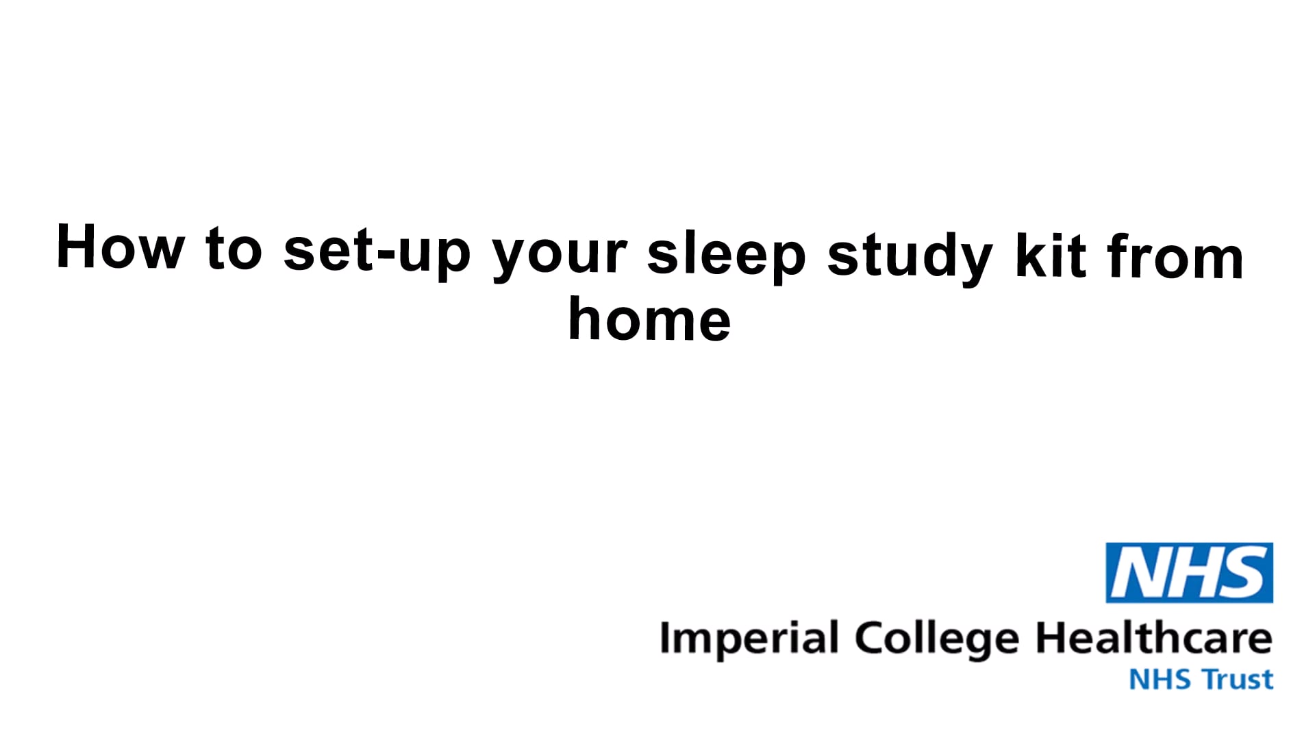 How to set-up your sleep study kit from home